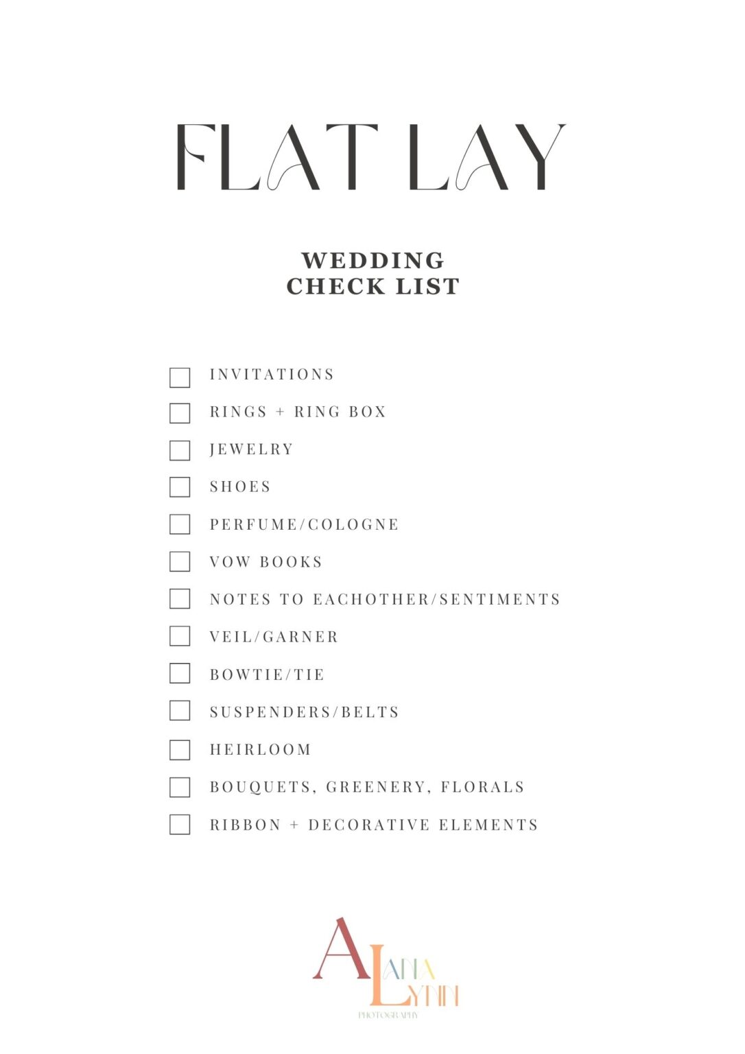 What to Include in Your Wedding Flat Lay? A 13-Item Checklist ...